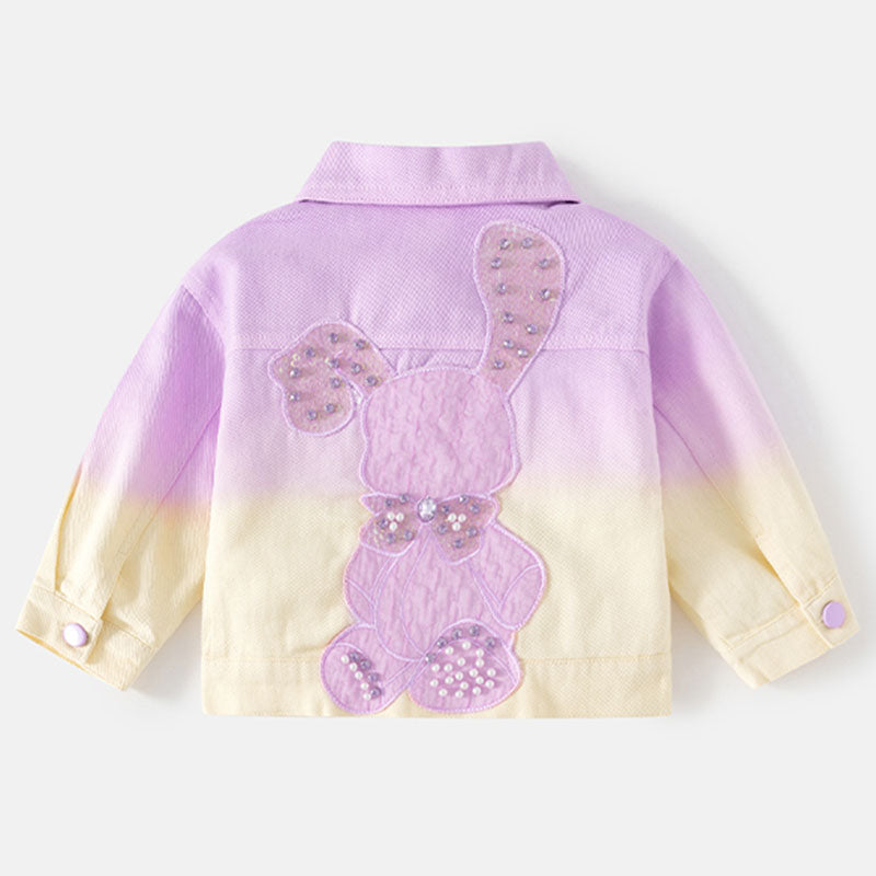 Girls' Denim Jacket Autumn Gradient Color Cute Jacket – marryshe