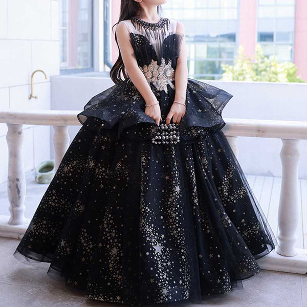 Baby Girl Birthday Party Pageant Sequin Mesh Fluffy Princess Dress ...