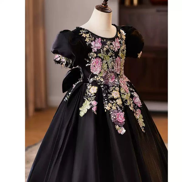 Girls Black Party Dresses Christening Dresses – marryshe