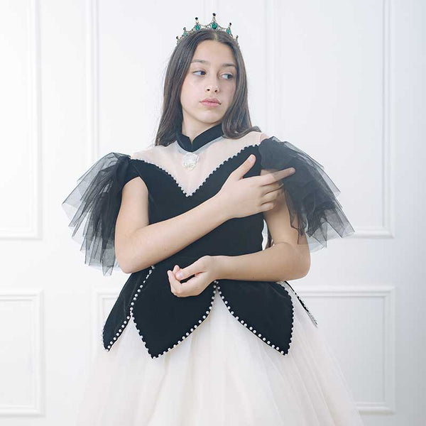 Girl Formal Princess Dresses Retro Strapless Mesh Fluffy Pageant Dress ...