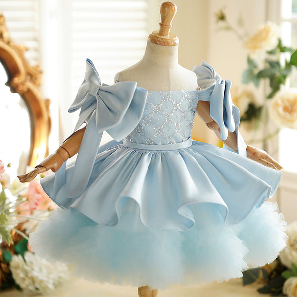 Cute Flower Girl Cake Dress Toddler Birthday Beauty Pageant Princess ...