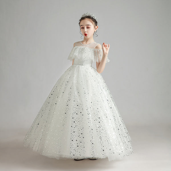Girls Fluffy Princess Dress Wedding Dress with Sequins – marryshe