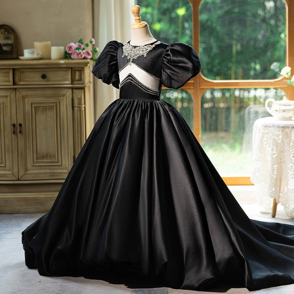 Girls Black Party Dress Girls Pageant Dresses – marryshe