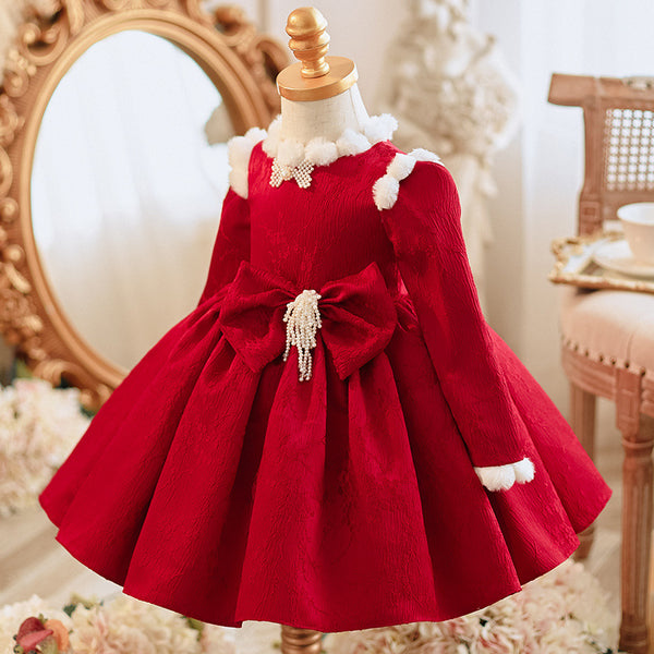 Girls Christmas Beauty Pageant Dress Toddler Embroidery Party Princes ...