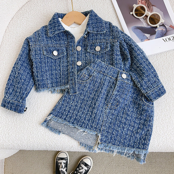 Girls Casual Denim Two-piece Set – marryshe