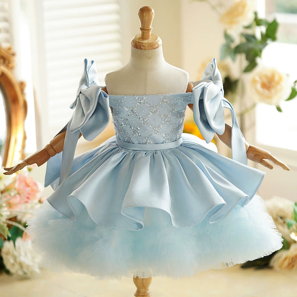 Cute Flower Girl Cake Dress Toddler Birthday Beauty Pageant Princess ...