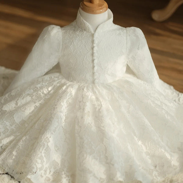 White Stand Collar Lace Princess Dress – marryshe