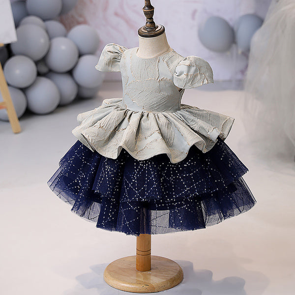 Toddler Ball Gowns Girl Summer Communion Puff Sleeves Fluffy Pageant P ...