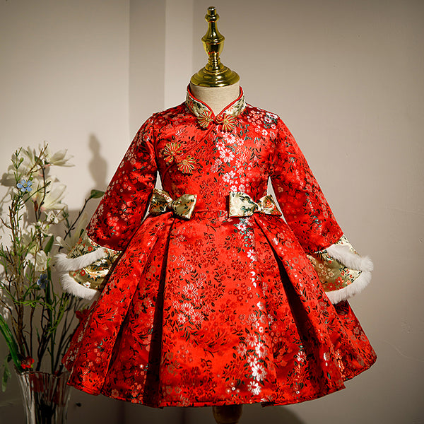 Cute Baby Red Winter Princess Dress – marryshe