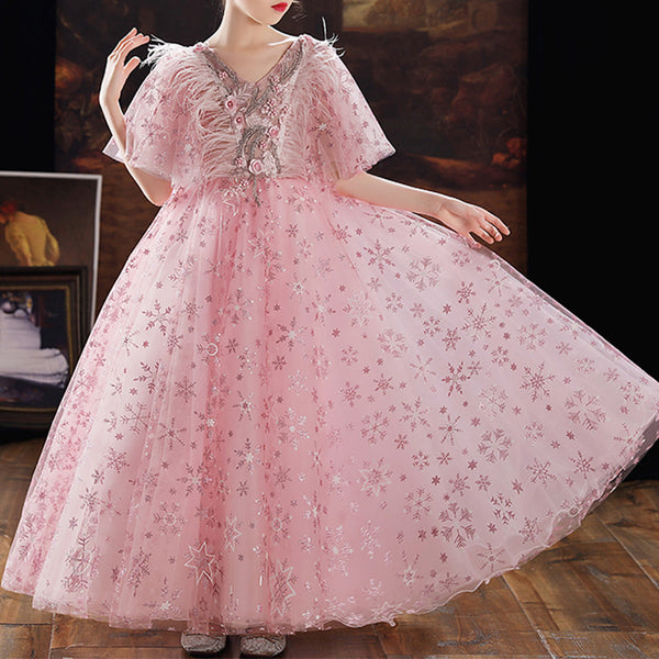 Toddler Girl Summer Pink Sequin Elegant Pageant Birthday Party Prince ...